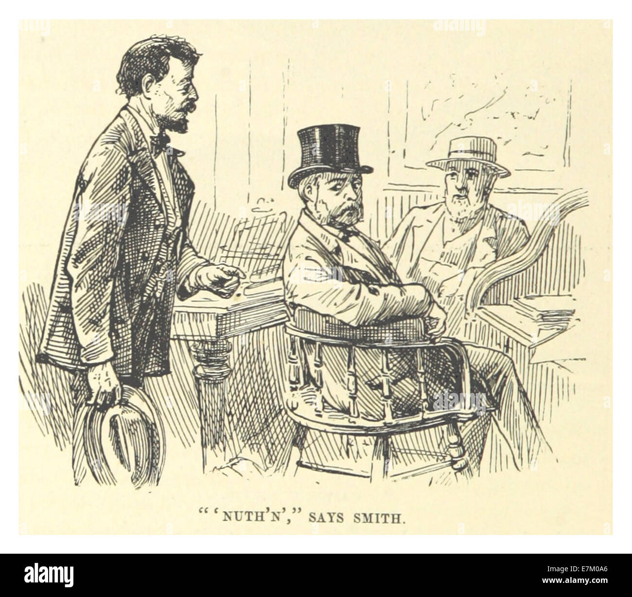 This 1883 illustration by Mark Twain depicts a humorous scene with the ...
