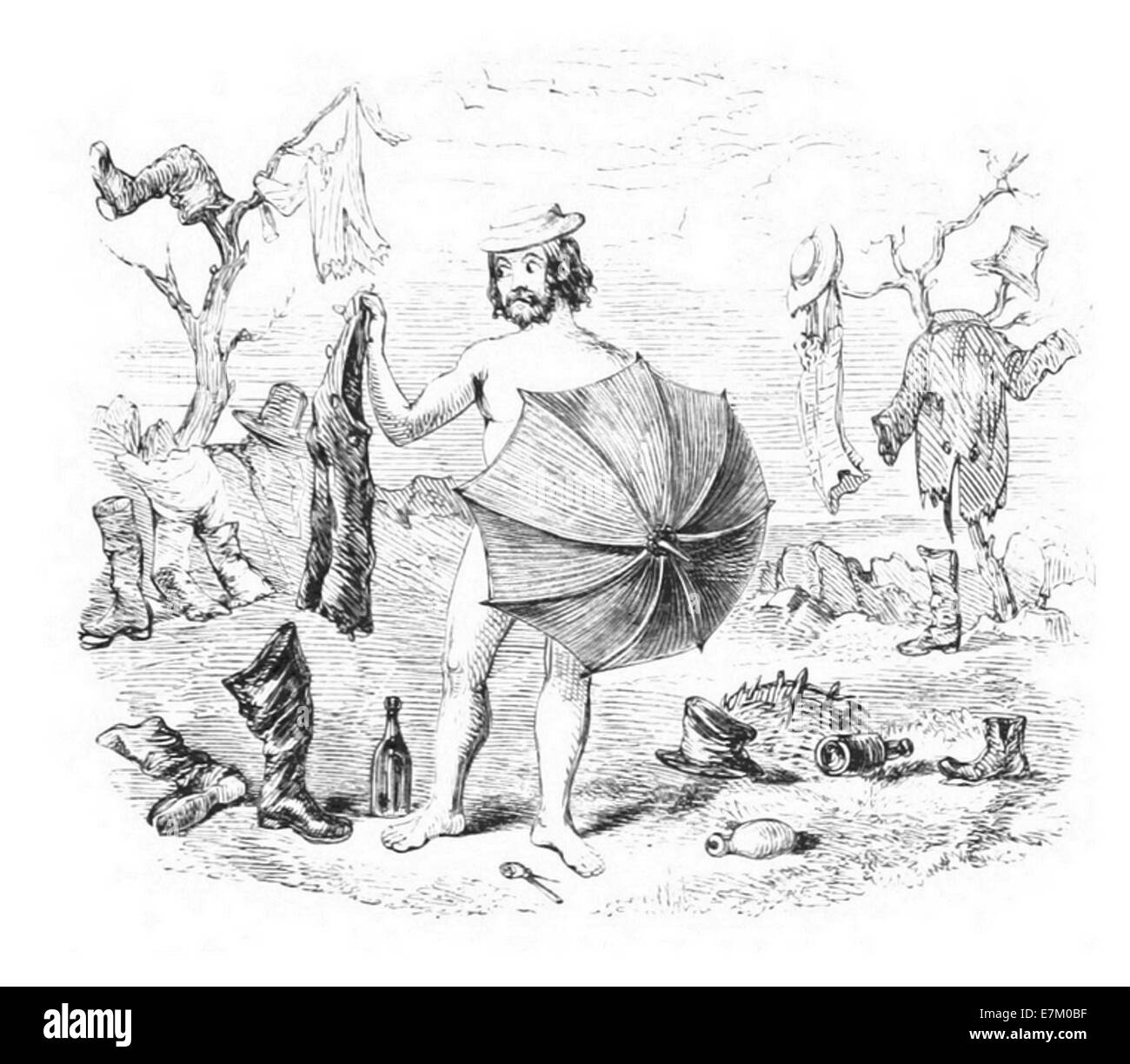 This 1855 illustration by Maryatt showcases 'The Umbrella,' presenting ...