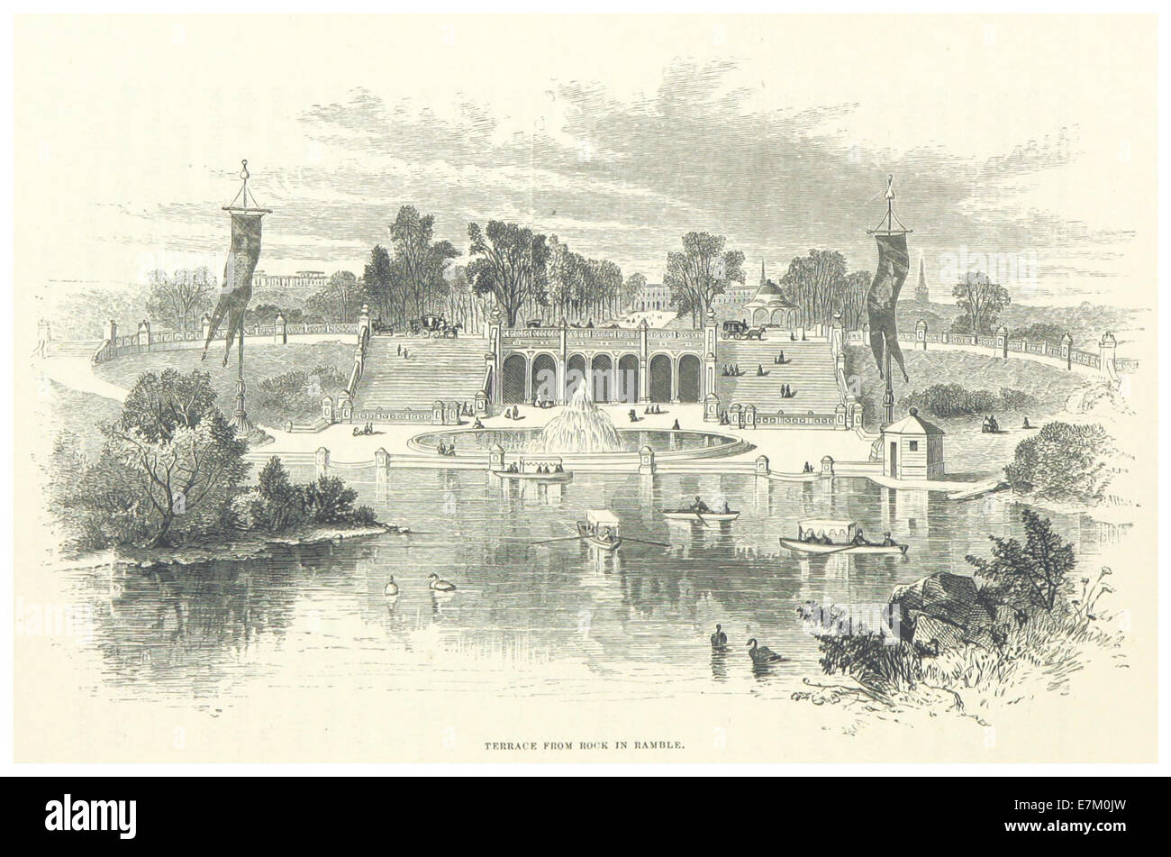 Page 119 of the 1869 map shows a view of the terrace from the rock in ...