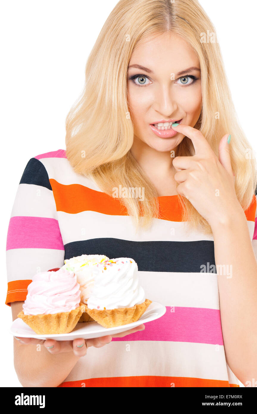 Fat woman eating cake hi-res stock photography and images - Alamy