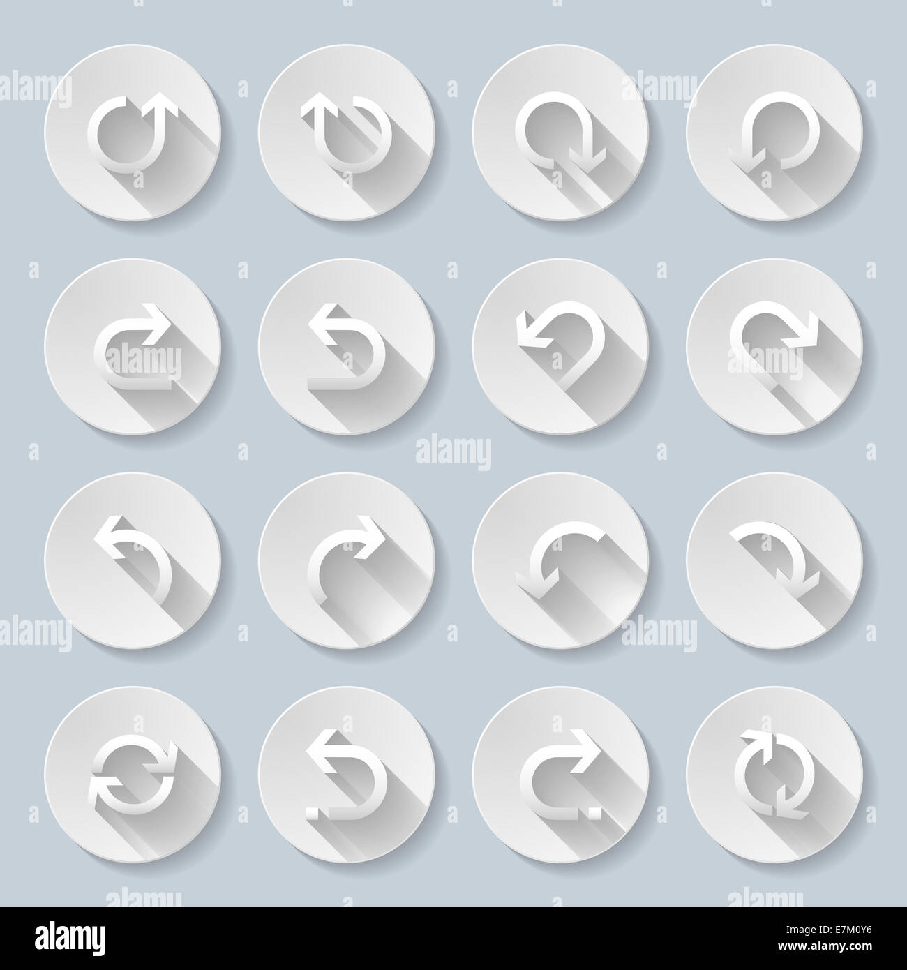 Set of flat round icons with rounded arrows Stock Photo - Alamy