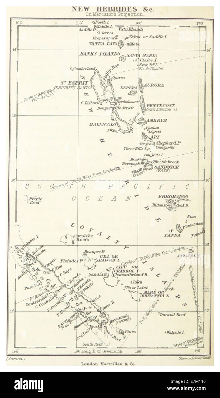 Map of the new hebrides hi-res stock photography and images - Alamy