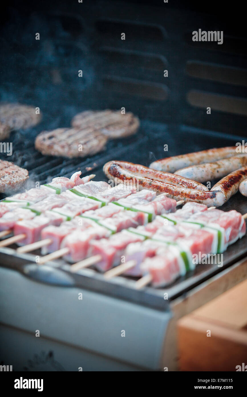 French barbecue and eating Al fresco dining Stock Photo - Alamy