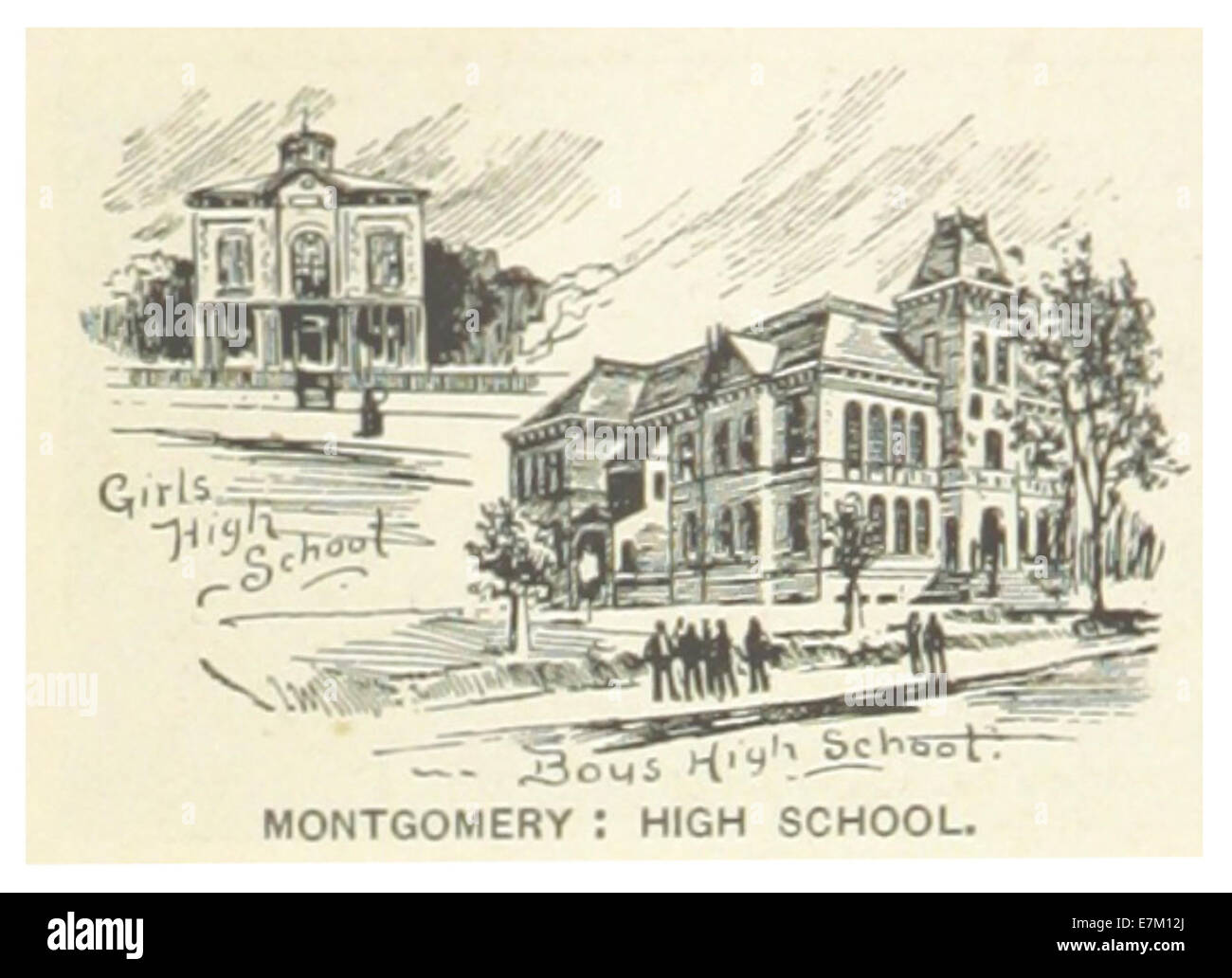 US-AL(1891) p044 MONTGOMERY, HIGH SCHOOL Stock Photo - Alamy