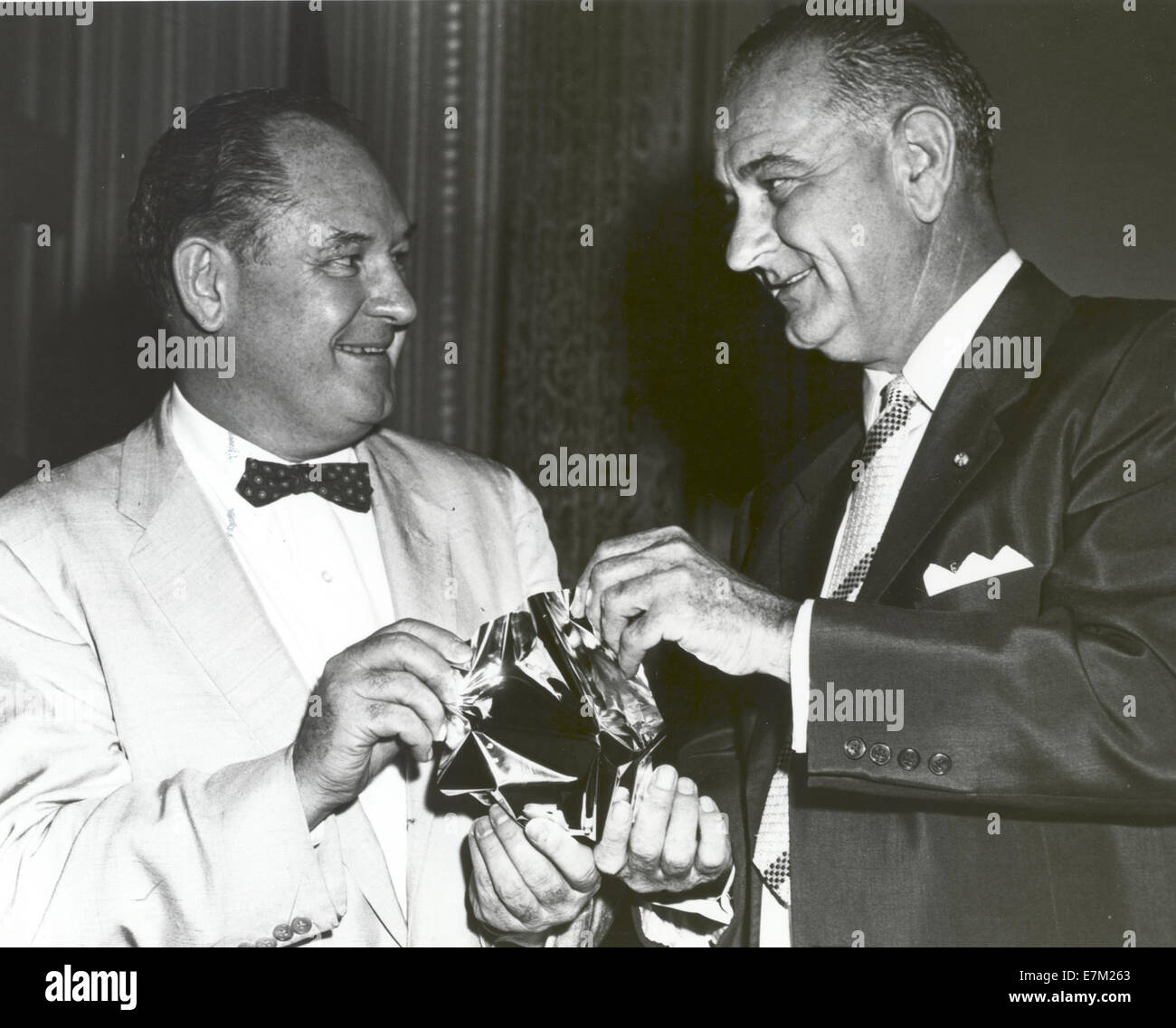 NASA Administrator T. Keith Glennan shows then-Senator Lyndon B ...