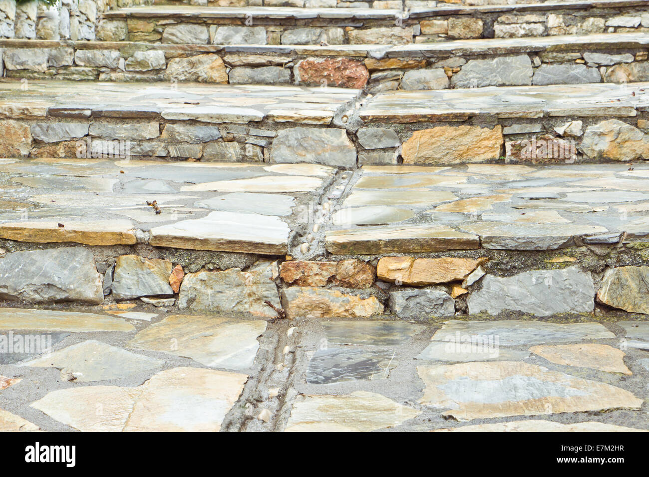 Stone steps with a gulley for rain water Stock Photo - Alamy