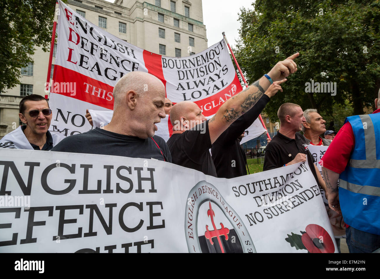 London, UK. 20th Sept, 2014. English Defence League protest march and ...