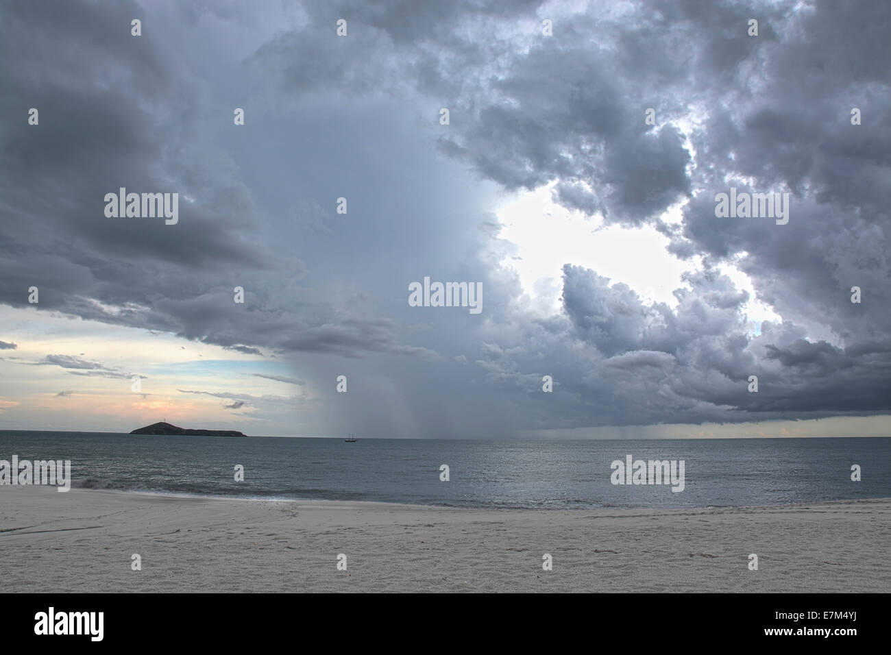 Dark Rain Clouds Over Water