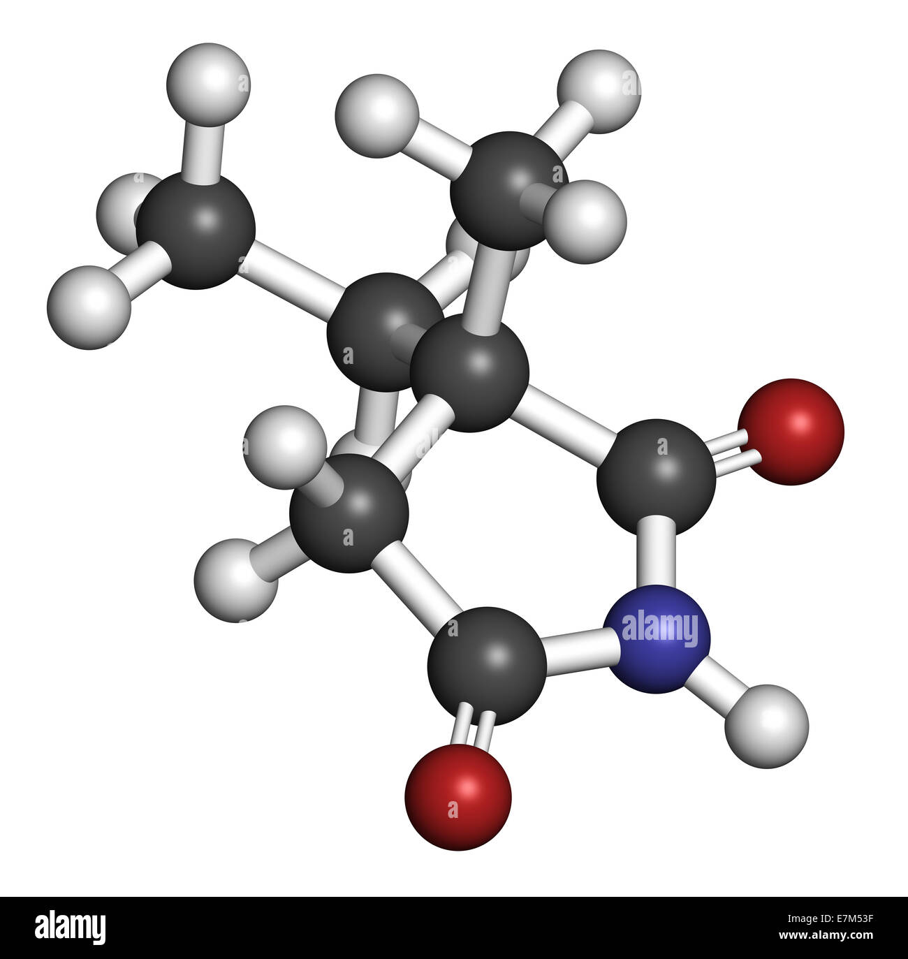 Ethosuximide anticonvulsant drug molecule. Used in treatment of absence ...