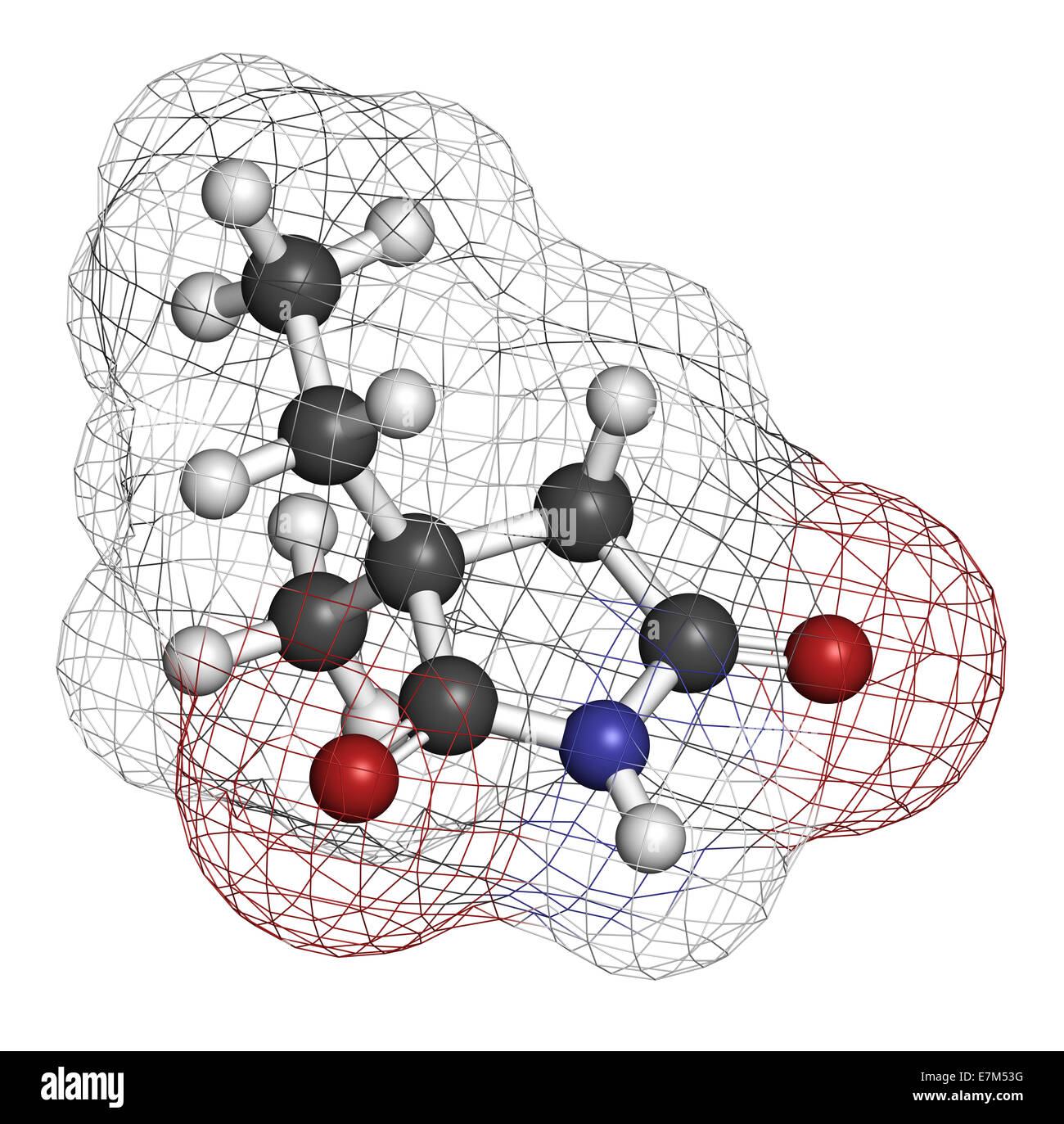 Ethosuximide anticonvulsant drug molecule. Used in treatment of absence ...