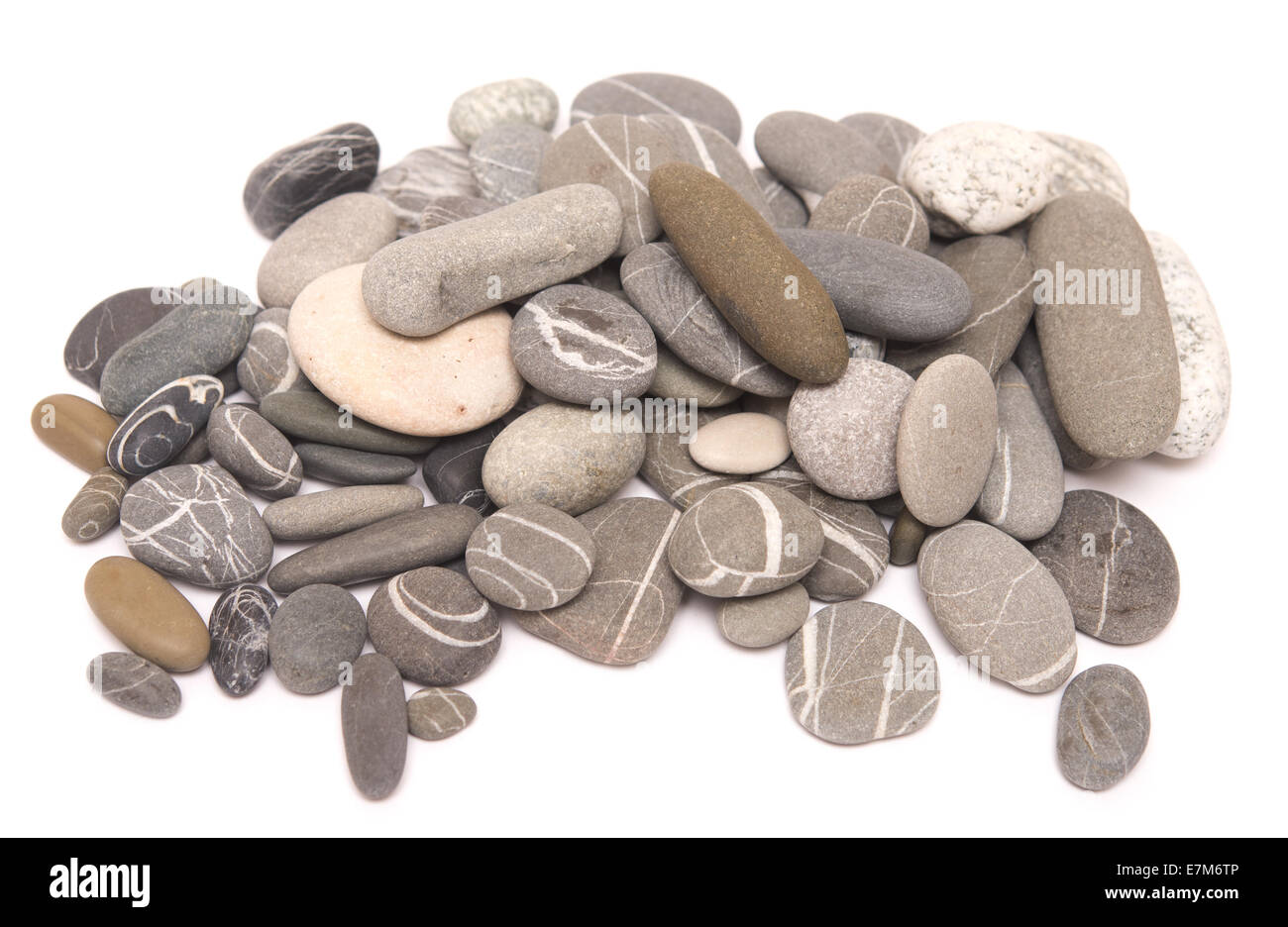 sea stones isolated on white background Stock Photo - Alamy
