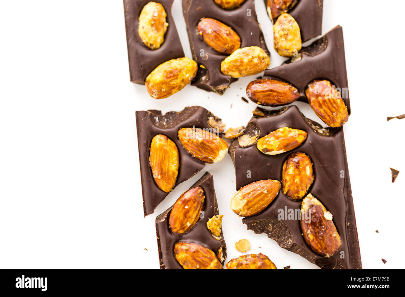Gourmet almighty almond chocolate bar on a white background Stock Photo ...