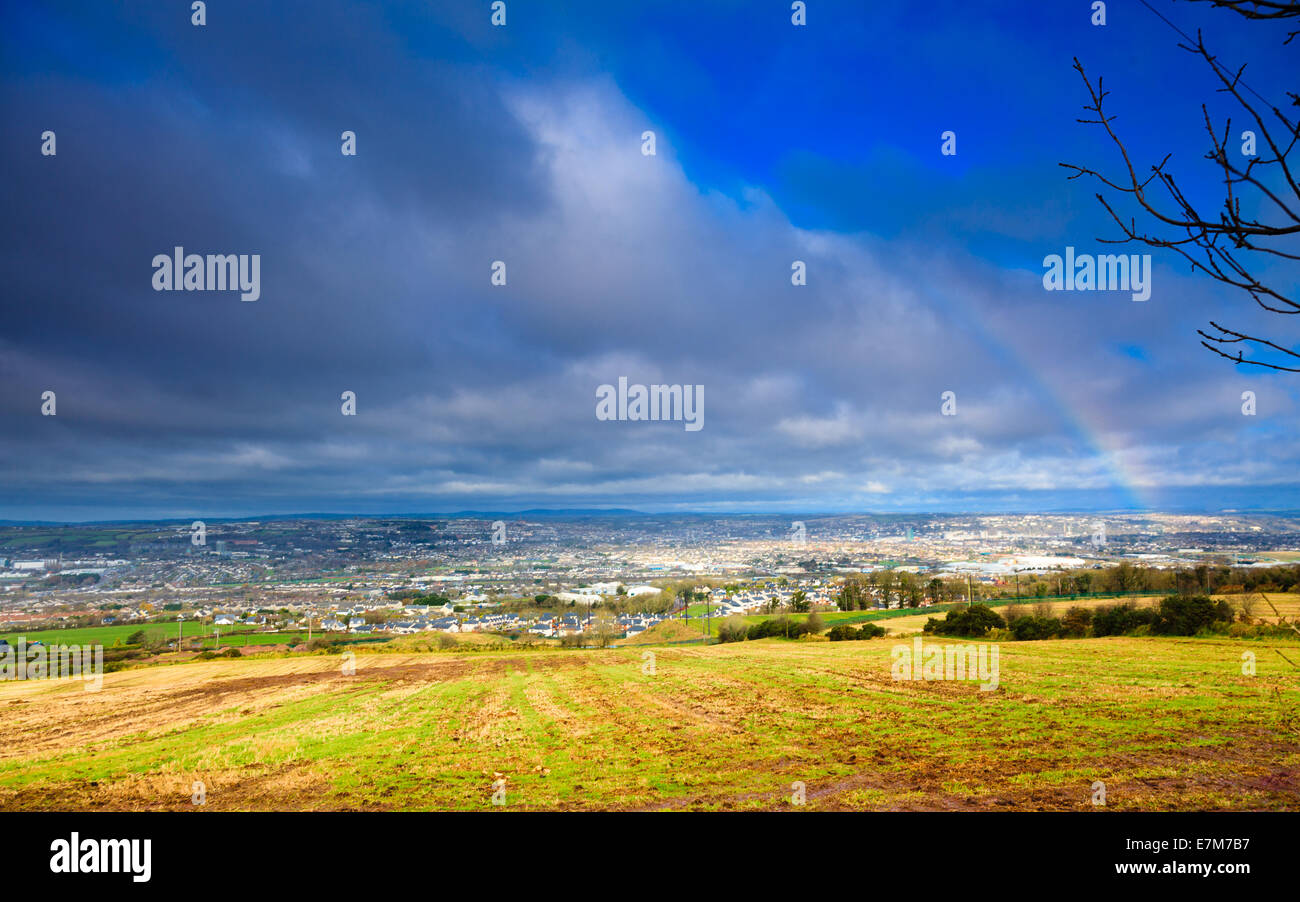View of town Cork, County Cork, Ireland Europe. Cloudscape with ...