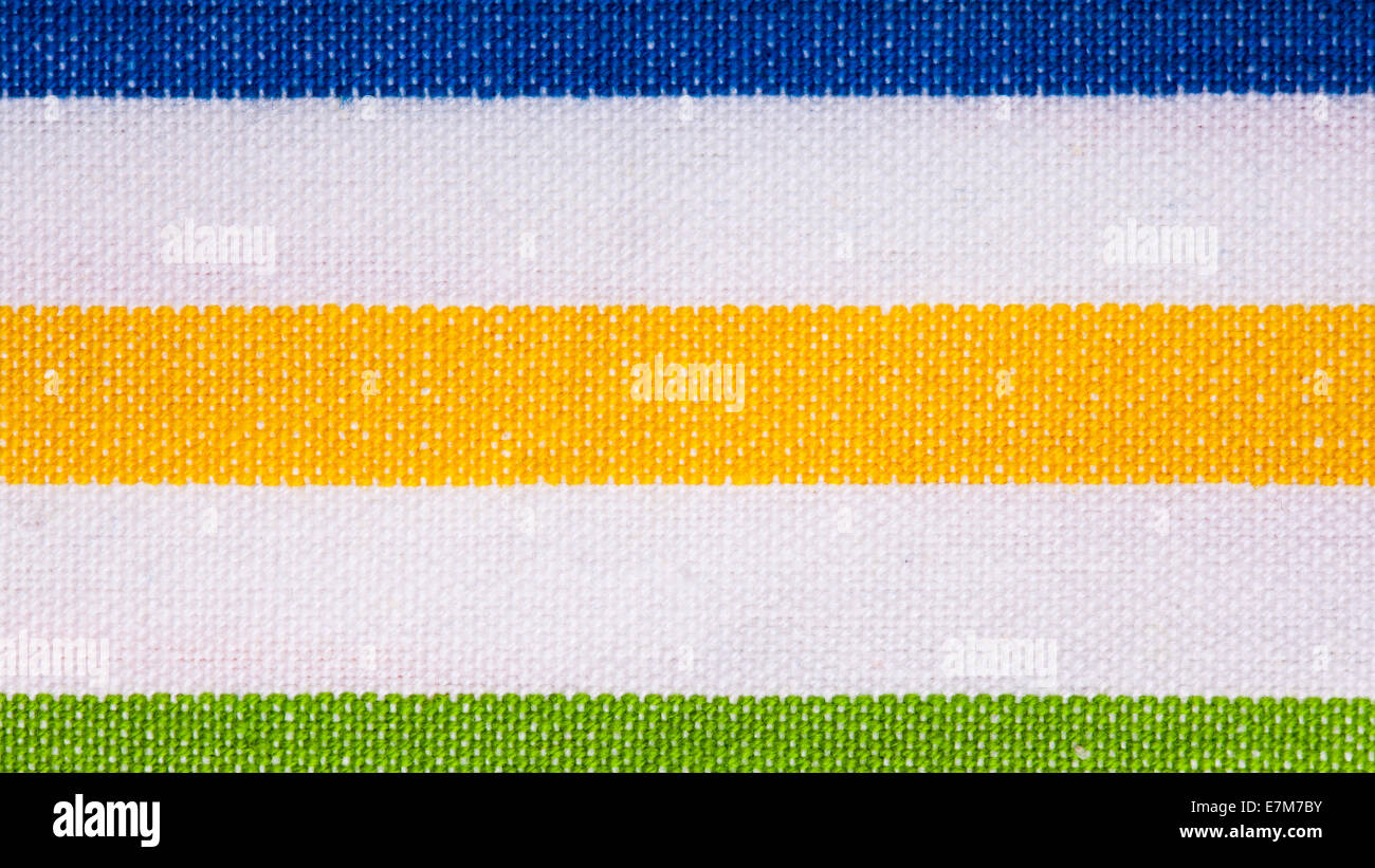 Closeup of colorful horizontal striped fabric textile as background ...