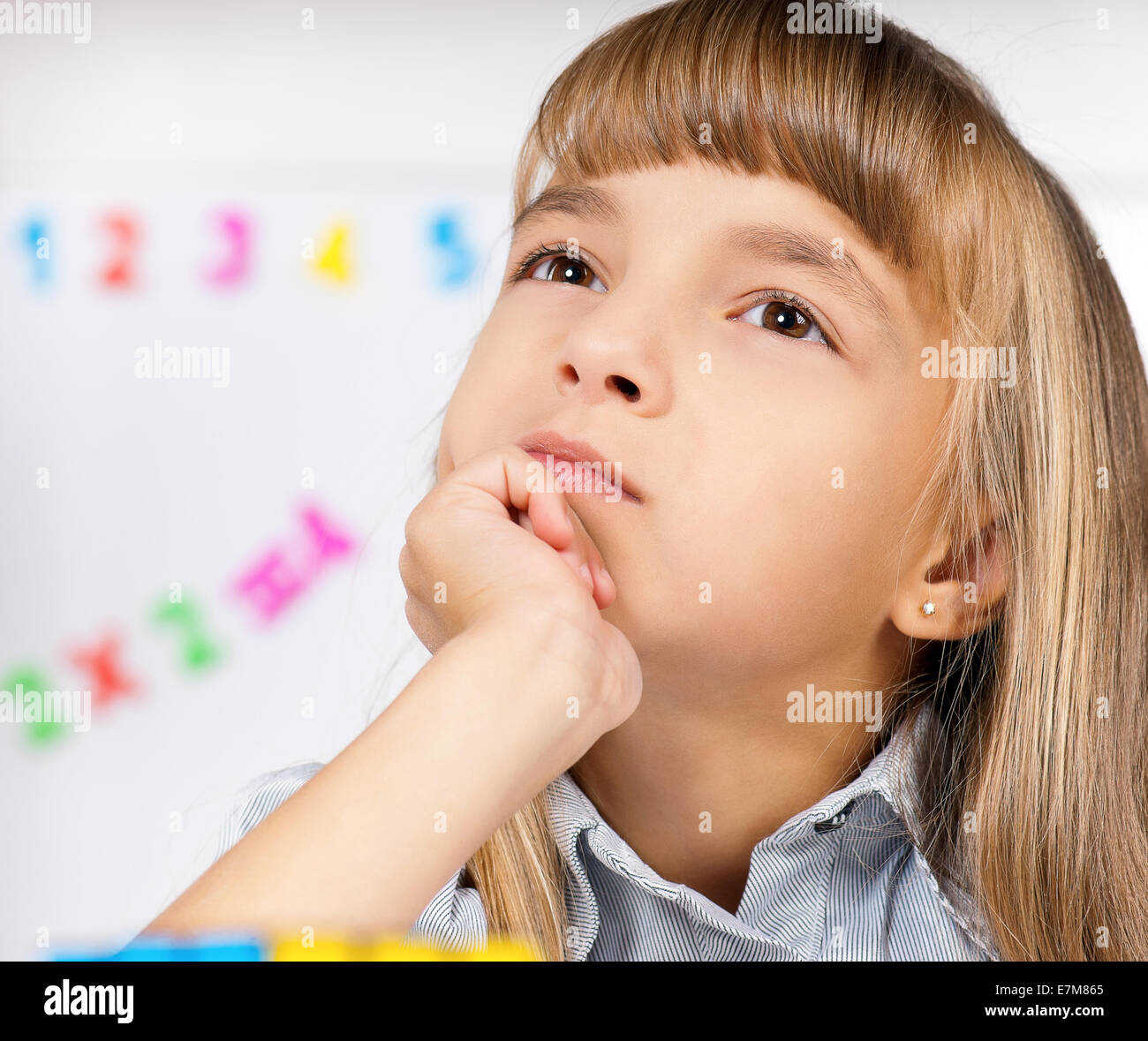 Girl doing homework Stock Photo - Alamy