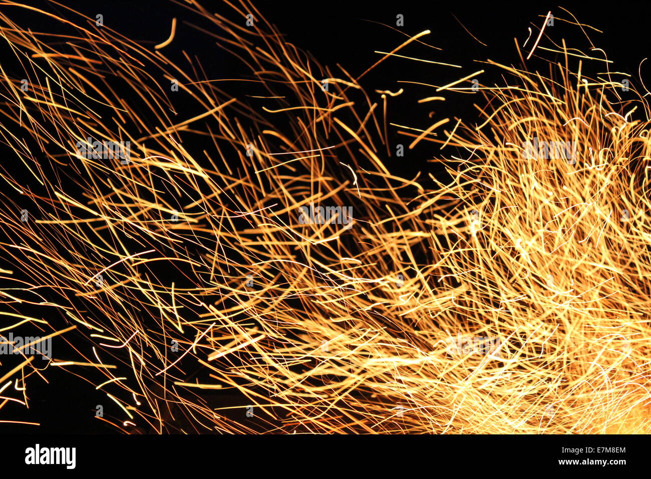 Long exposure photo of fire camp sparkles Stock Photo - Alamy