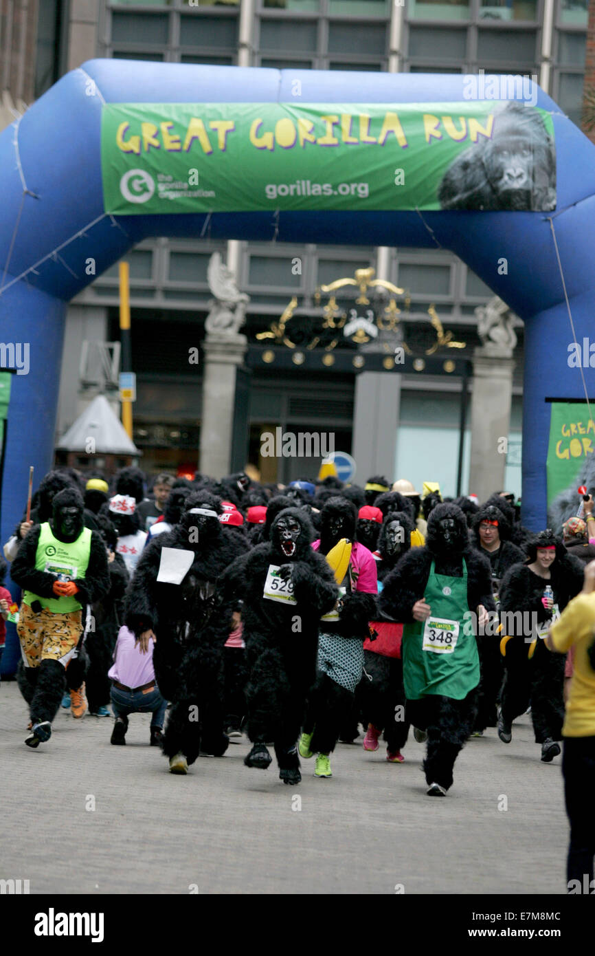London, UK. 20th Sep, 2014. Participants run during the 11th "Great ...