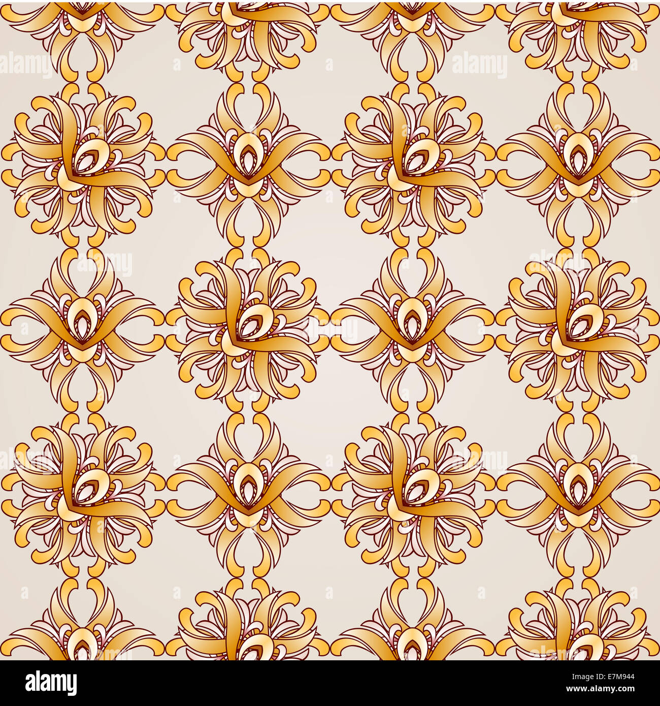 Saturated golden seamless abstract the floral pattern Stock Photo - Alamy