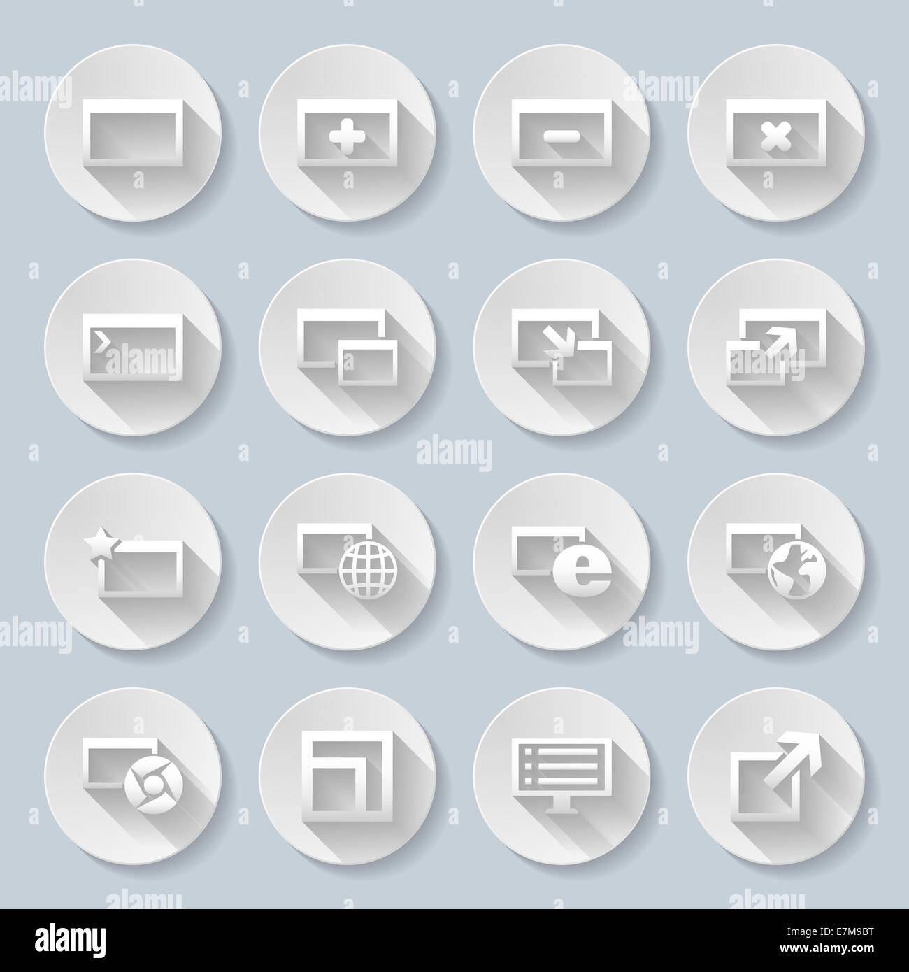 Set of round icons with web-pages on the gray background Stock Photo ...