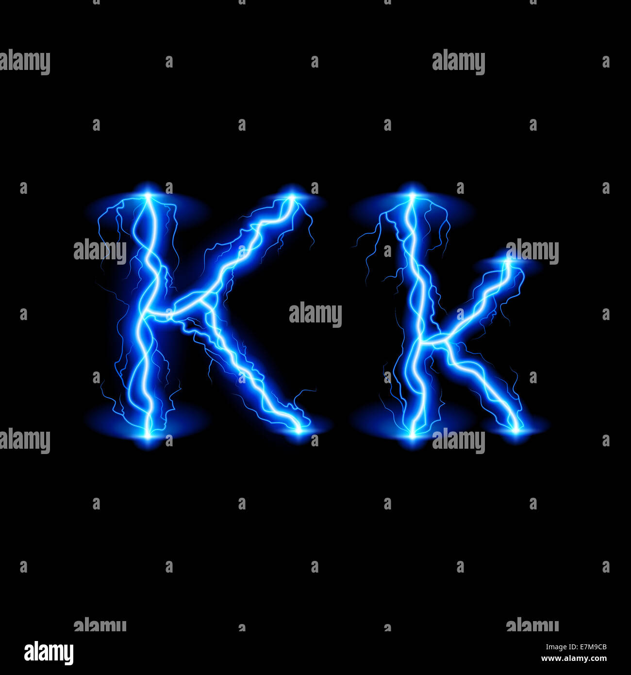 Letter K In Blue Fire