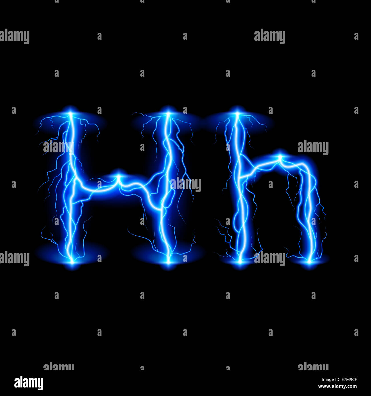 Uppercase and lowercase letters H in lighting style Stock Photo - Alamy