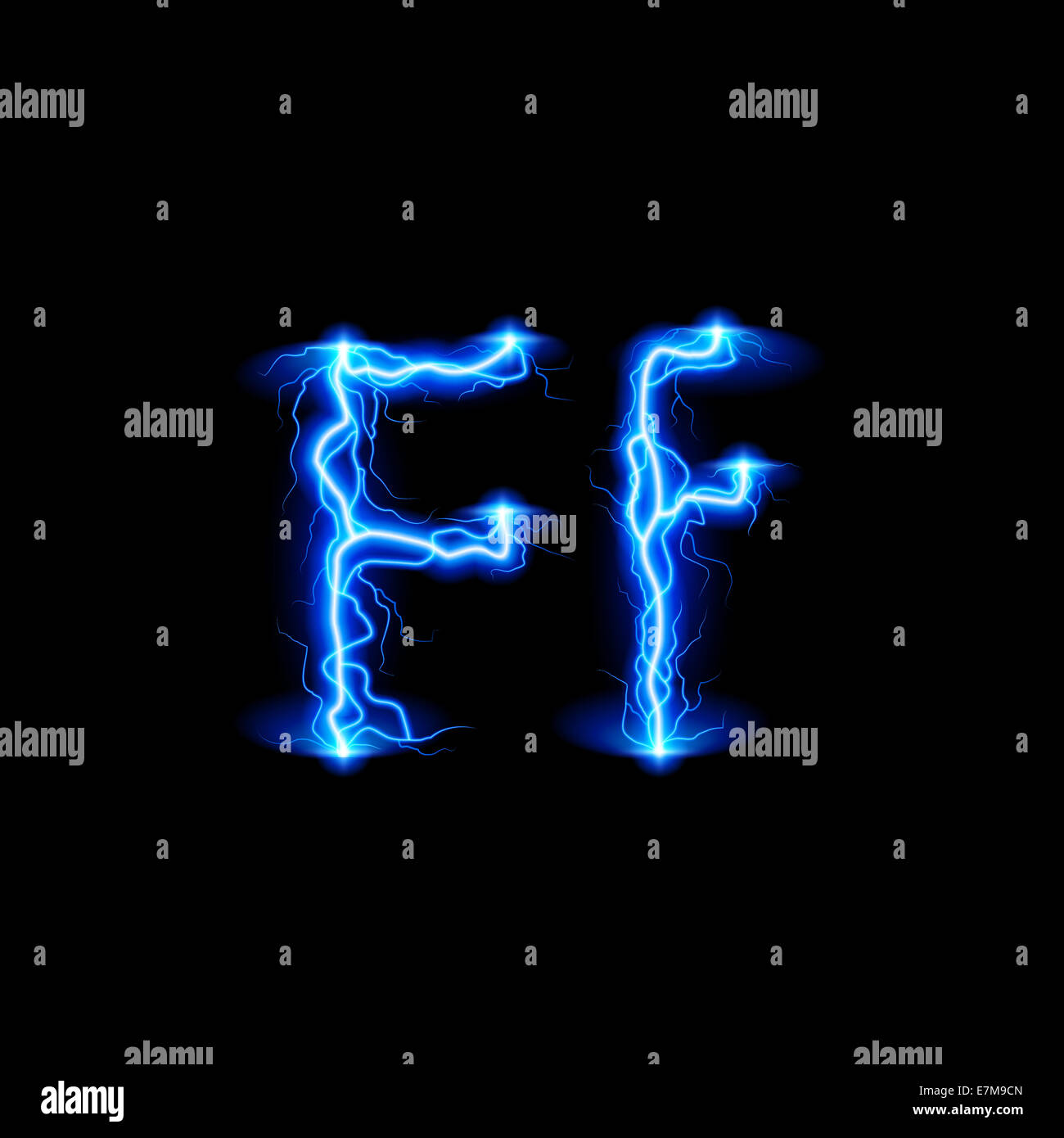 Uppercase and lowercase letters F in lighting style Stock Photo - Alamy