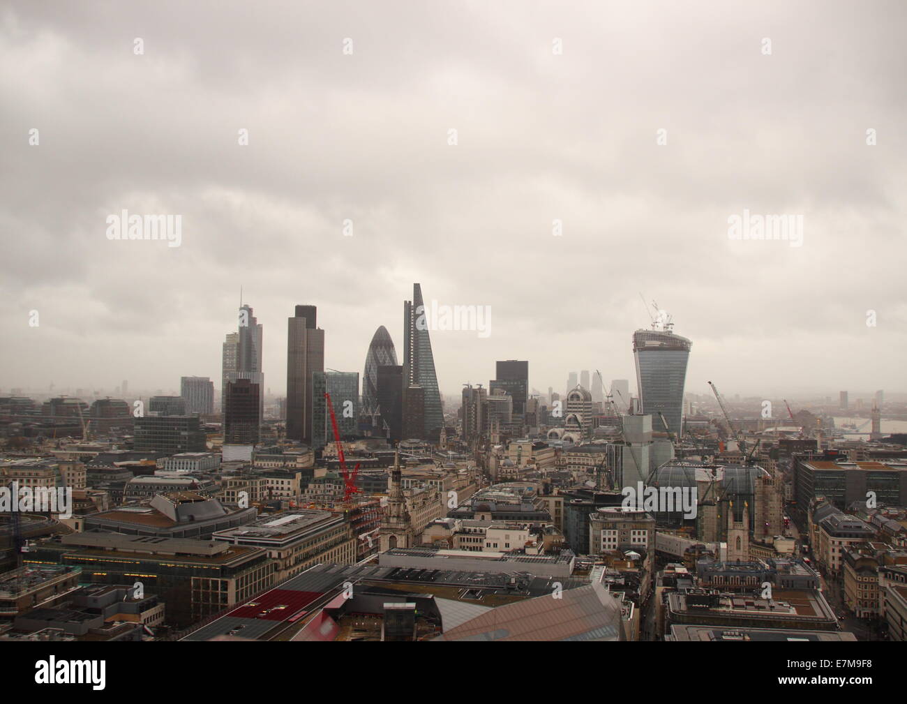 Dark sky and rain over wet London panorama view Stock Photo - Alamy