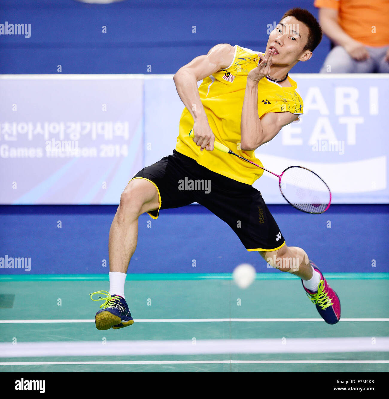 Incheon, South Korea. 21st Sep, 2014. Lee Chong Wei of Malaysia returns ...