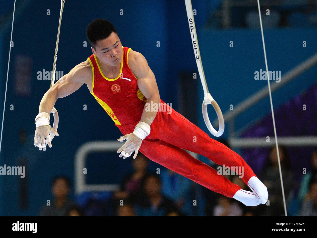 Incheon, South Korea. 21st Sep, 2014. Liao Junlin of China competes ...