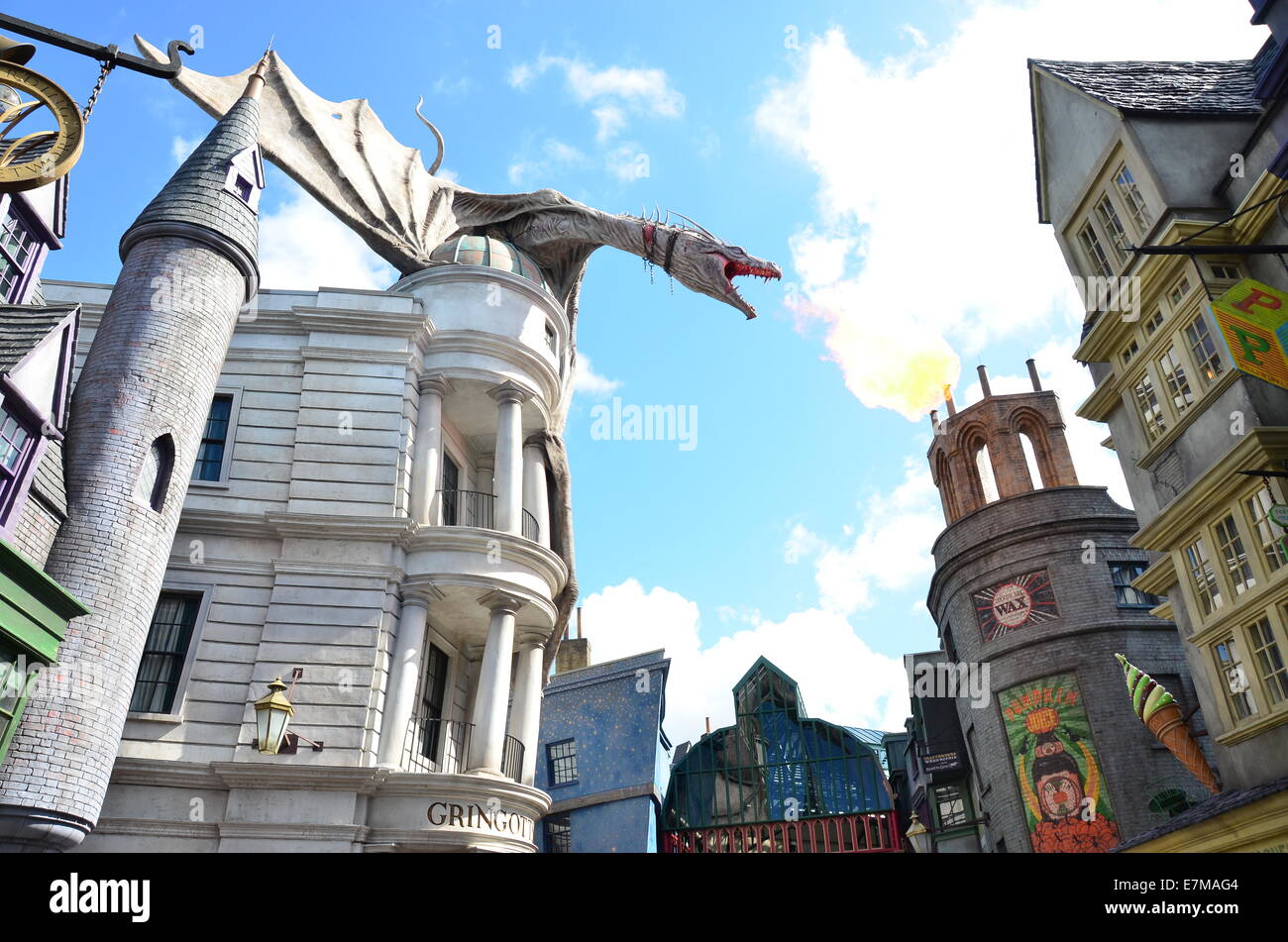Gringotts Bank in Diagon Alley at the Wizarding World of Harry Potter ...