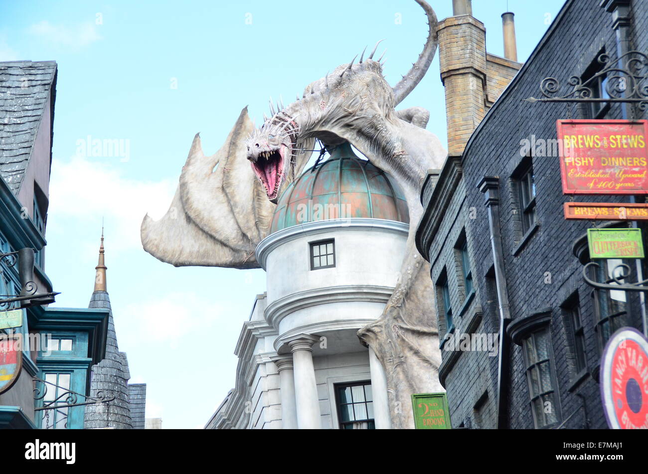 Gringotts Bank in Diagon Alley at the Wizarding World of Harry Potter ...