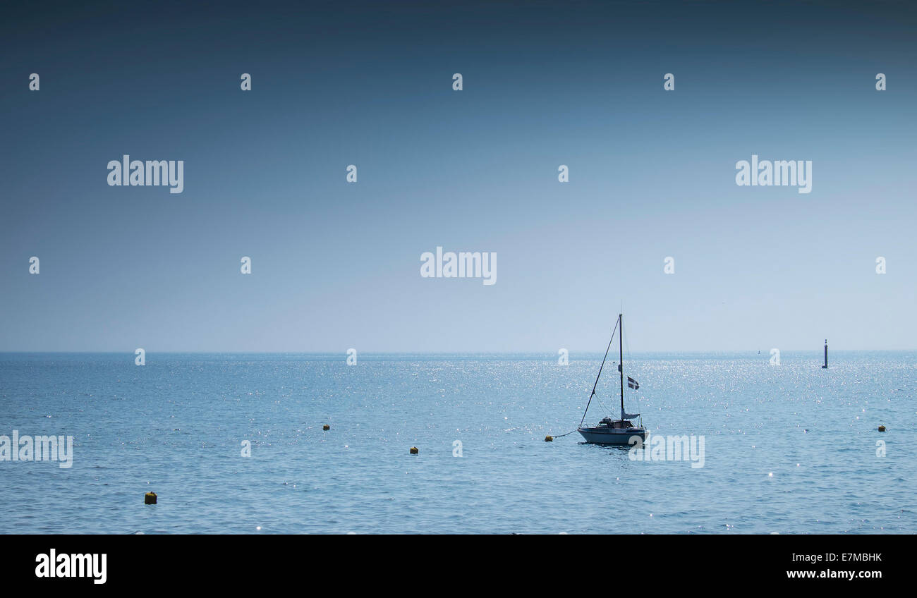 A sailboat on the sea Stock Photo - Alamy