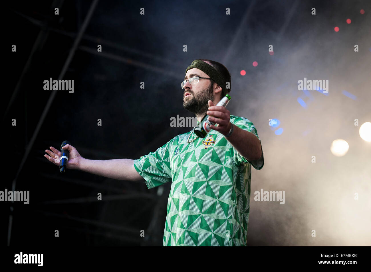 A member of Goldie Lookin Chain performing at the Brownstock Festival ...