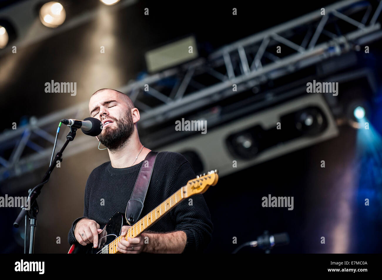 Josh Record performing at the Brownstock Festival in Essex Stock Photo ...