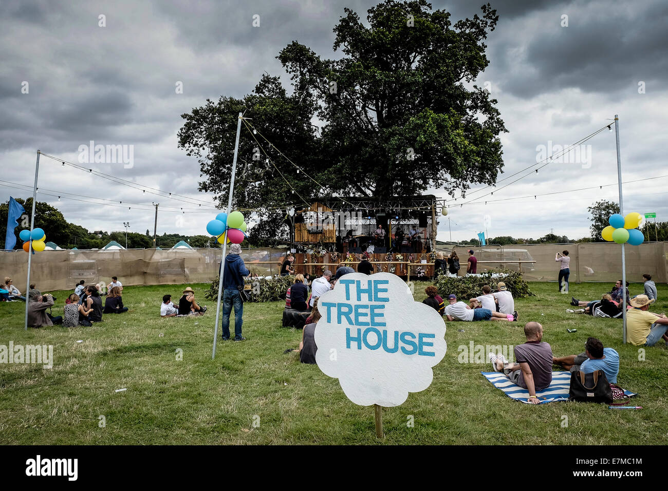 The Treehouse stage at the Brownstock Festival in Essex Stock Photo - Alamy