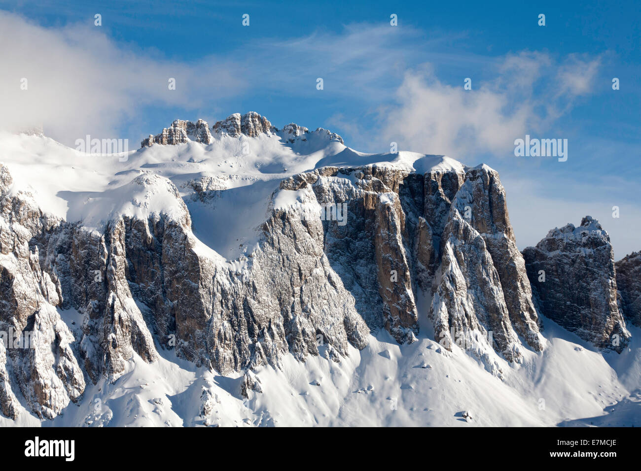 Cliff faces Gruppo del Sella Sella Gruppe Val Gardena Selva Dolomites ...