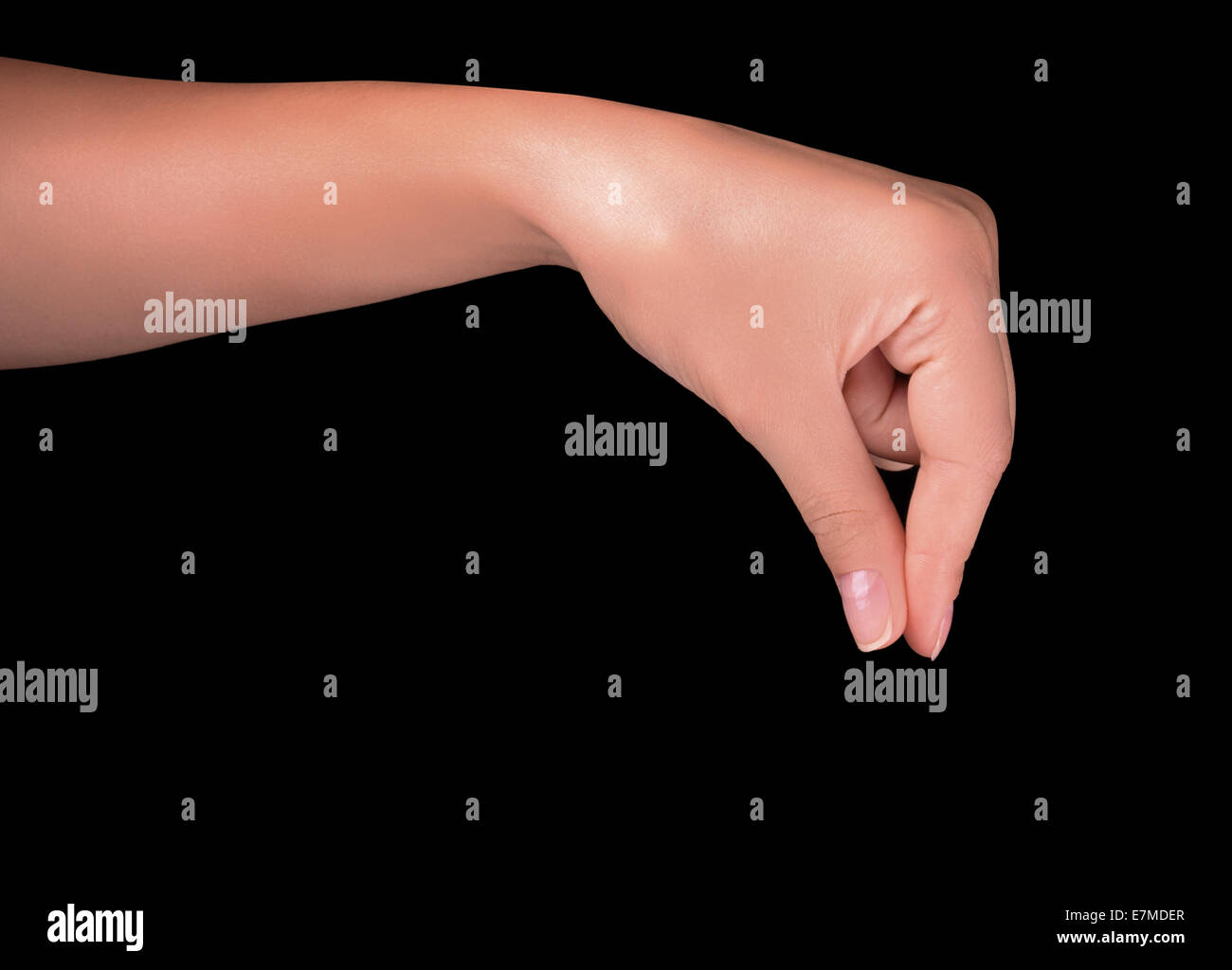 woman hand pick up object isolated on white Stock Photo - Alamy
