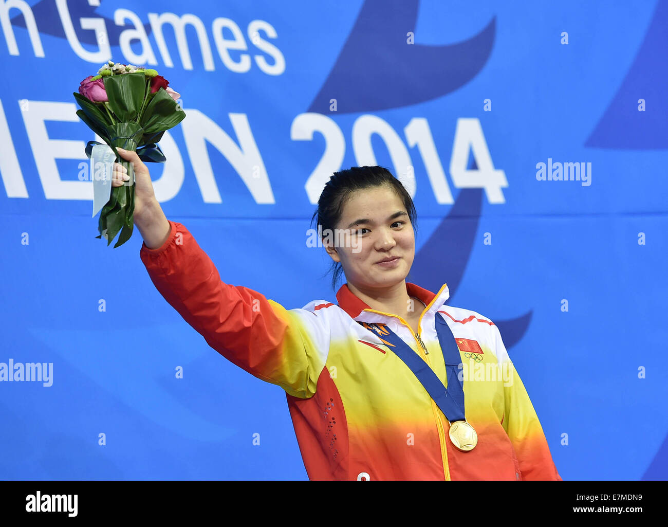 Incheon, South Korea. 21st Sep, 2014. Gold medalist Shi Jinglin of ...