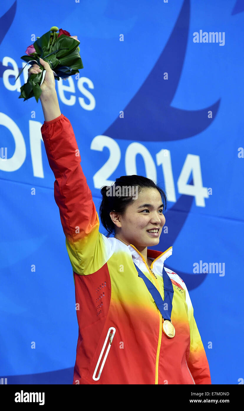 Incheon, South Korea. 21st Sep, 2014. Gold medalist Shi Jinglin of ...