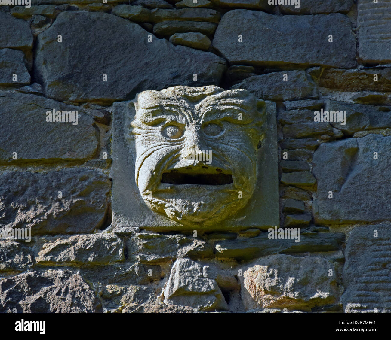 Grotesque head. The Coachmans House. Eastend House, Carmichael Estate ...