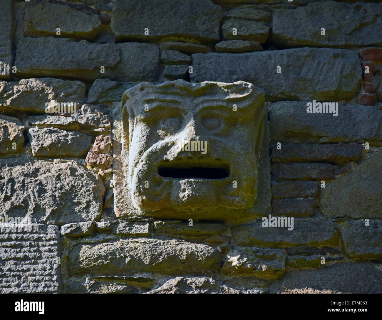 Grotesque head. The Coachmans House. Eastend House, Carmichael Estate ...
