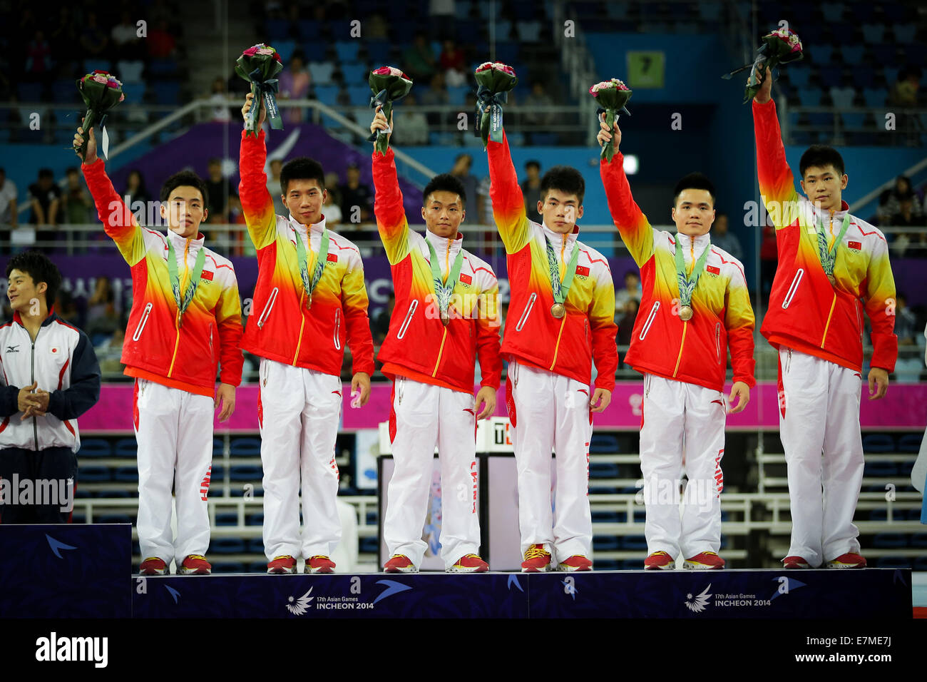 Incheon, South Korea. 21st Sep, 2014. Chinese athletes Zou Kai, Huang ...