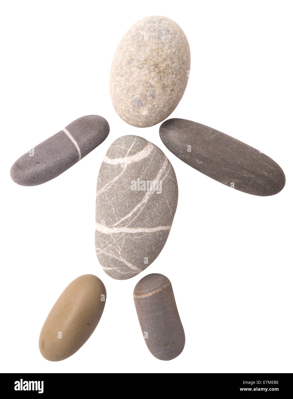 pebble man isolated on white background Stock Photo - Alamy