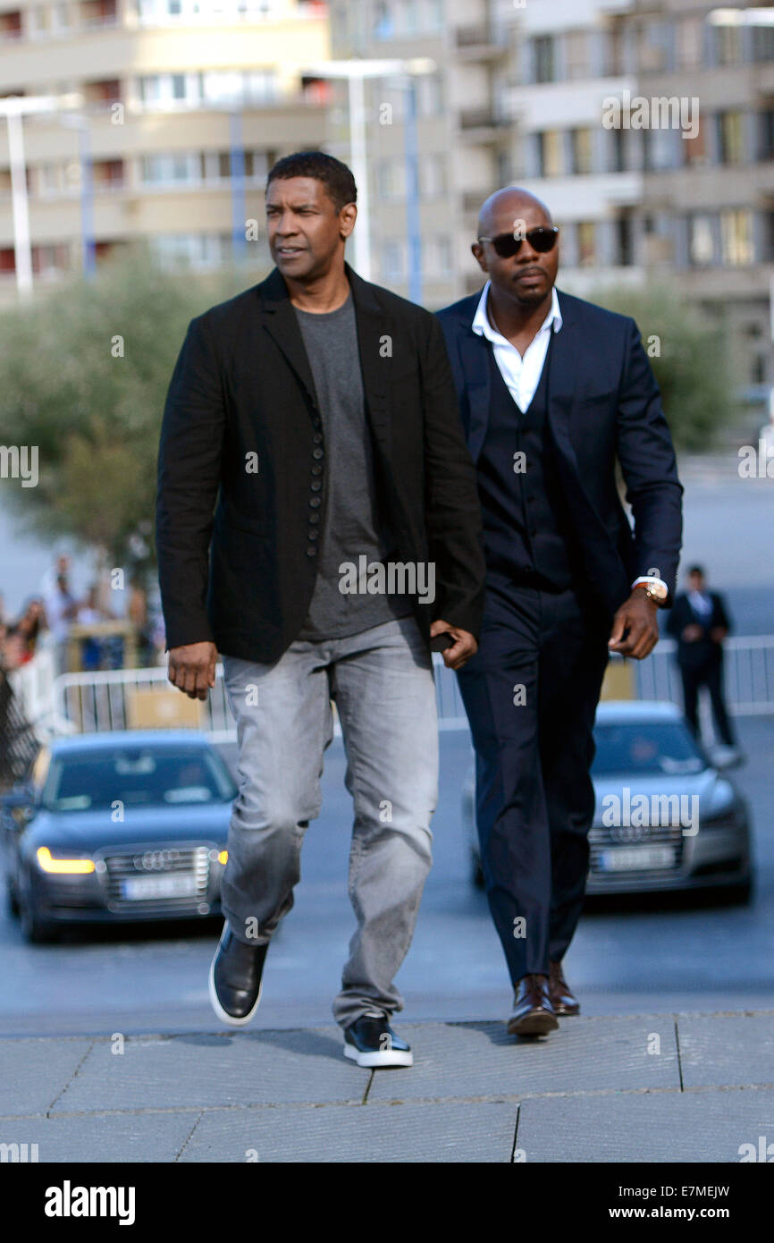 Denzel Washington and director Antoine Fuqua during the 'The Equalizer ...