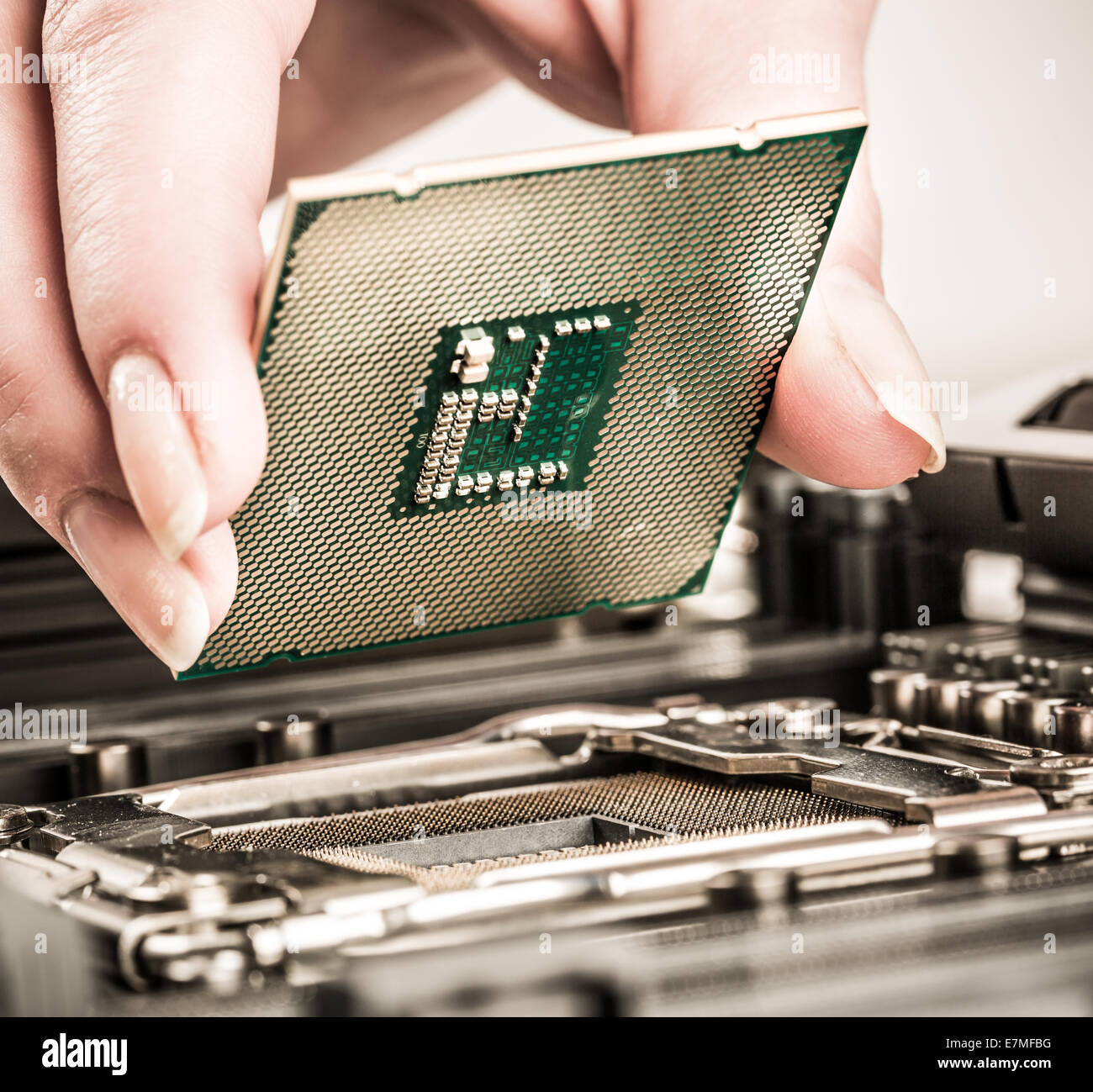 Modern processor and motherboard for a home computer Stock Photo - Alamy