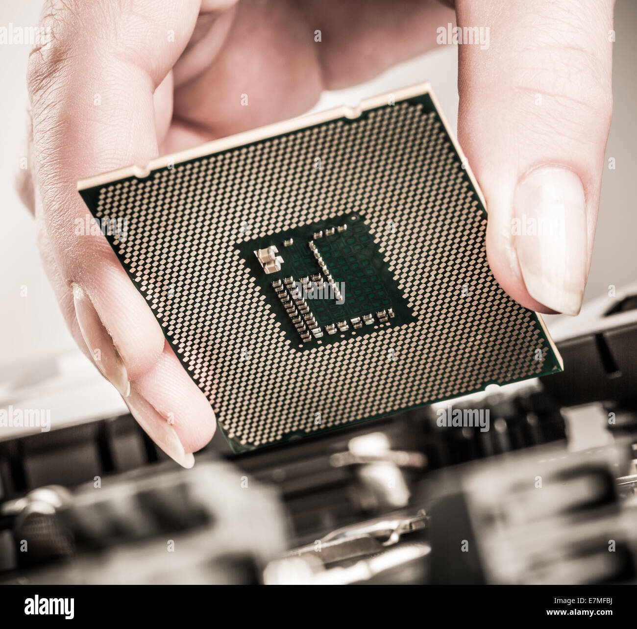 Modern processor and motherboard for a home computer Stock Photo - Alamy