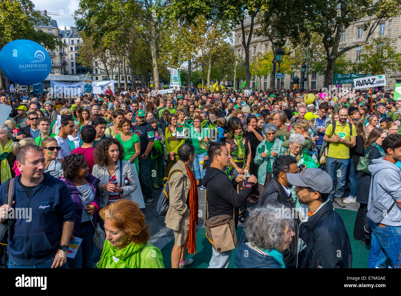 Paris, France. Large Crowd People, eco protests Protest Scene from ...