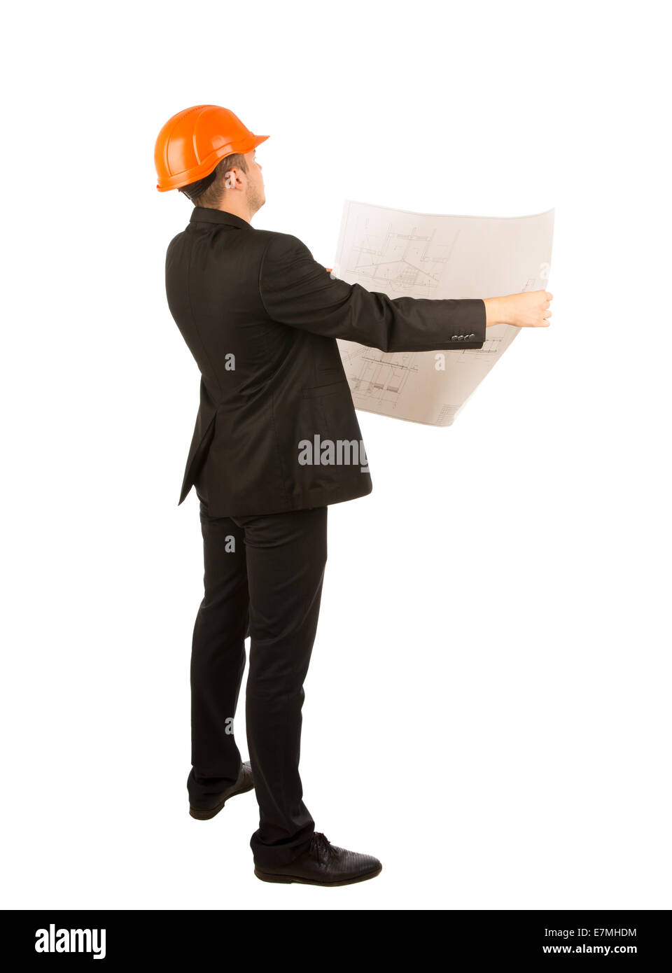 Architecture man working blue print hi-res stock photography and images ...