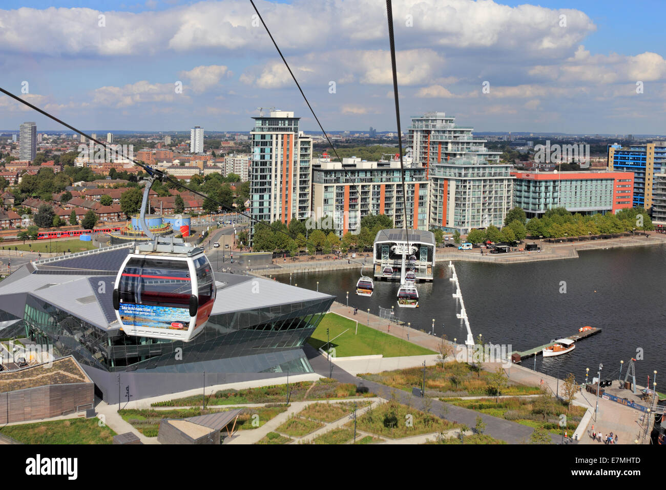 View from the Emirates Air Line Cable Car. London England UK Stock ...