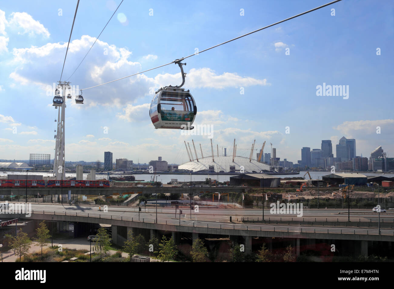 View from the Emirates Air Line Cable Car. London England UK Stock ...